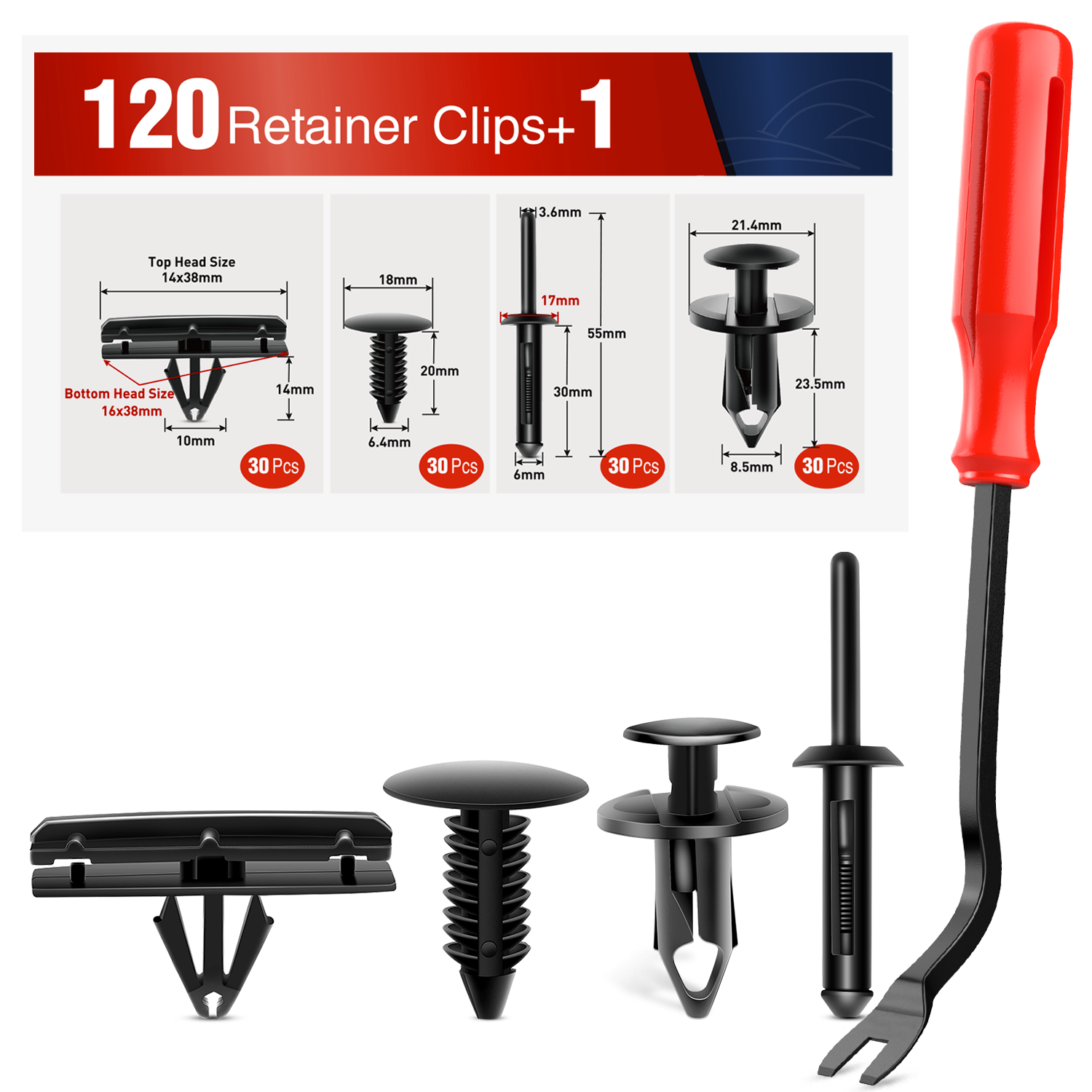 Nilight 121PCS Fender Flare & Rocker Moulding Clip Assortment 6506007 ...