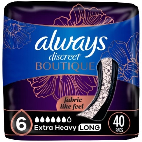 Always Discreet Boutique 6 Drops Incontinence Pads - Extra Heavy | eBay
