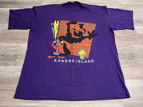 Vintage Disney T-Shirt Swol Goofy Gym Rat Padre Island Tourist Single ...