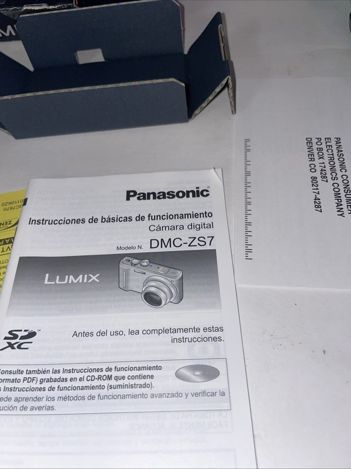 Panasonic LUMIX DMC-ZS7 12.1MP Digital Camera Black No Charger No ...