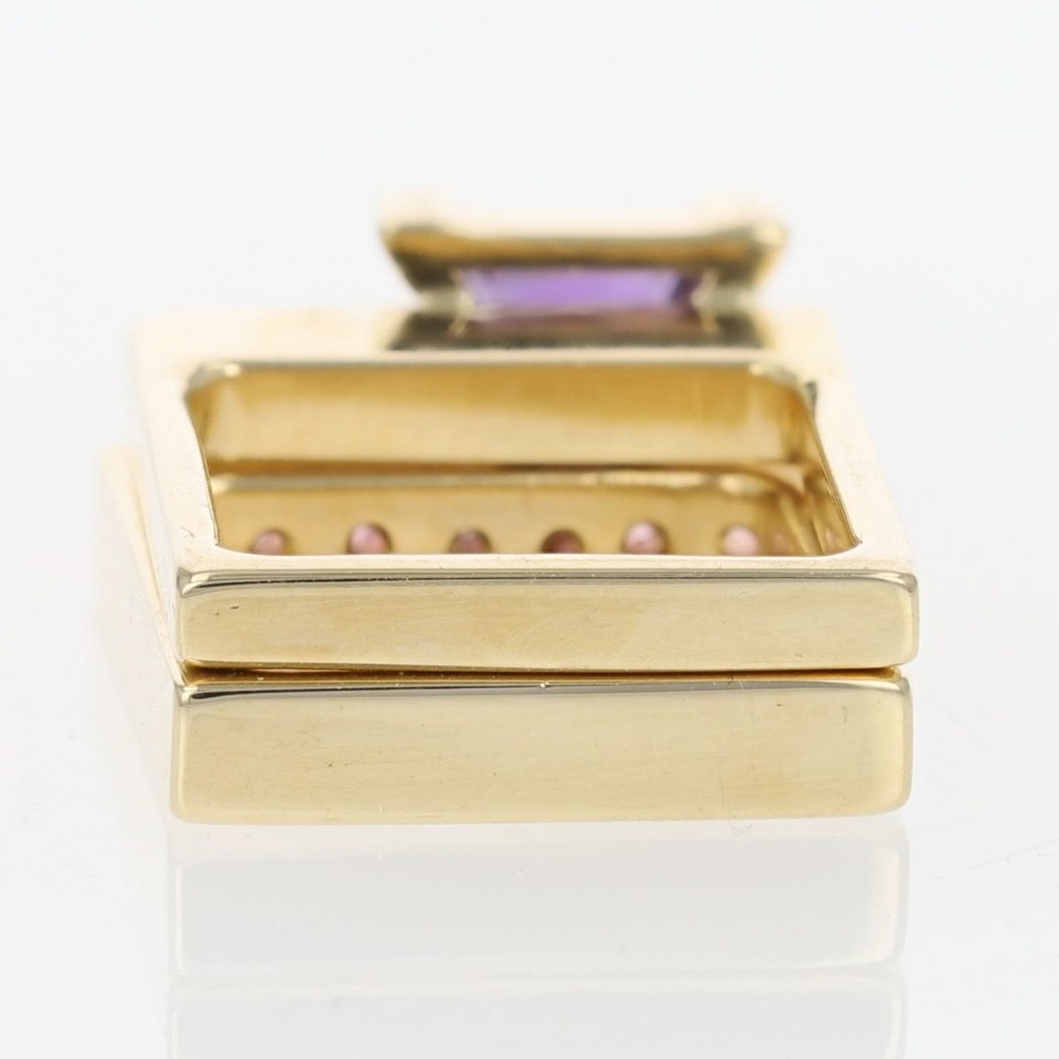 Trisko 1.34ctw Amethyst and Pink Tourmaline Wedding Set 14k Yellow Gold ...