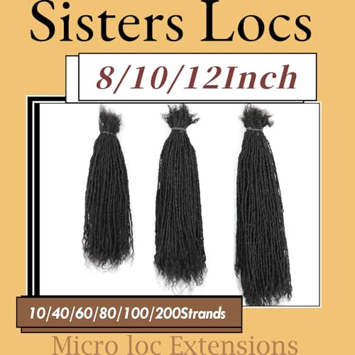 8-12 Inch Sister locs Human Hair Handmade Interlock Locs Curly Tips ...