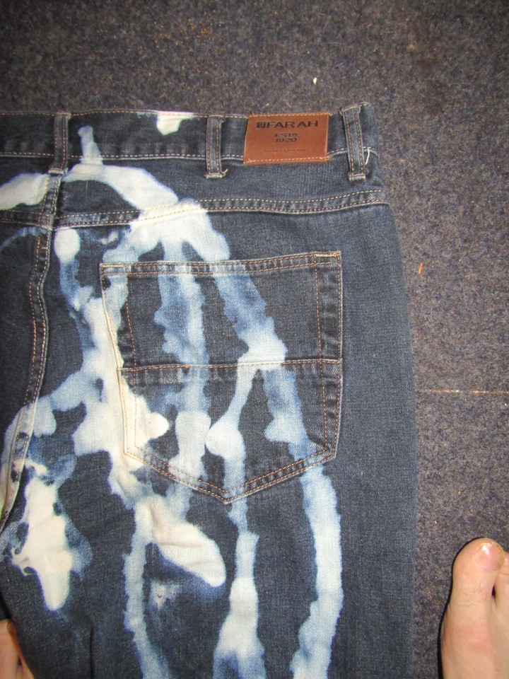 farah classic bleached jeans 40" skinhead punk bleachers rockabilly gay ...