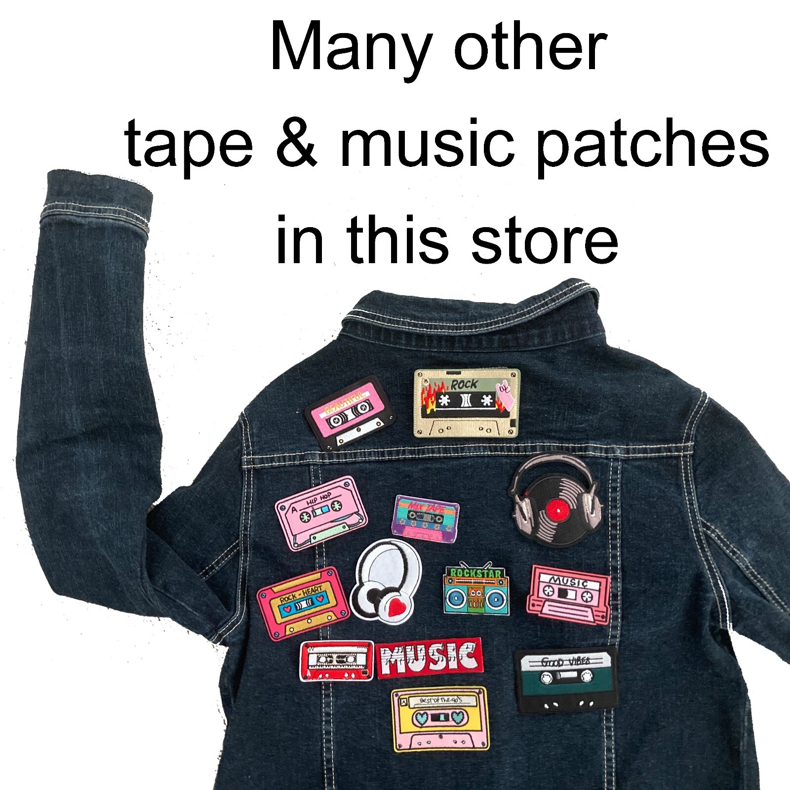 Music Iron on patch with notes melody deco for music lovers embroidery ...