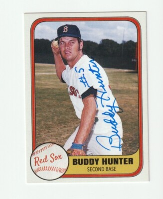 Buddy Hunter Signed Custom Baseball Card Auto Boston Red Sox Autograph ...