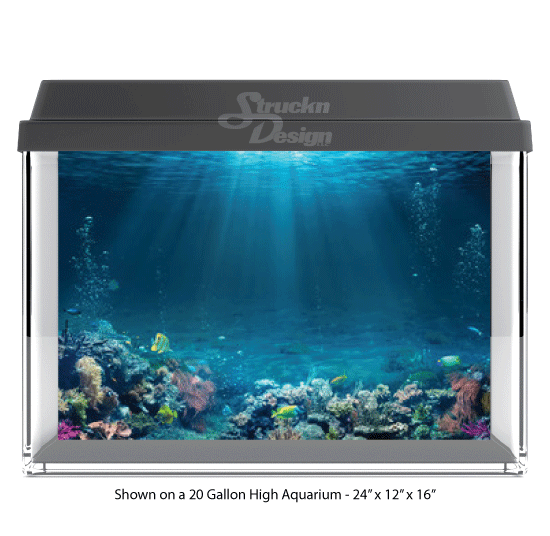 Sea Ocean Coral Sun Rays Polyester Fish Tank Glass Backdrop Aquarium ...