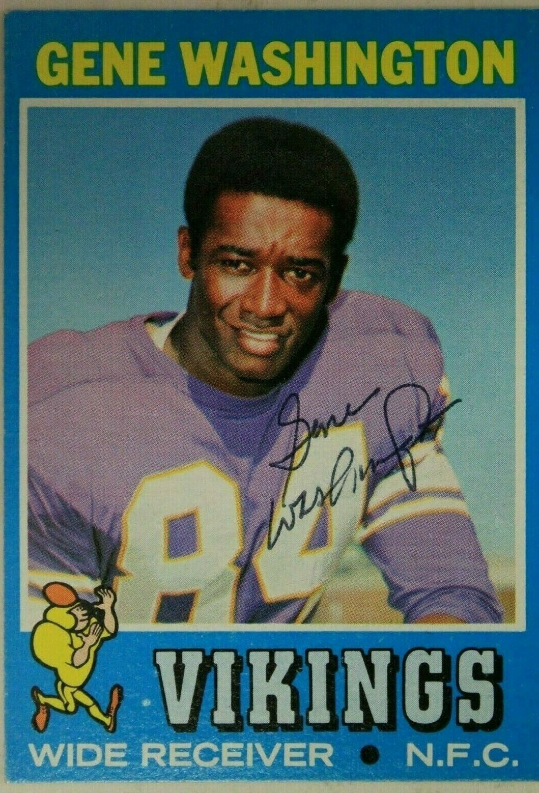 Gene Washington Minnesota Vikings Stanford 1971 Topps #130 Autographed ...