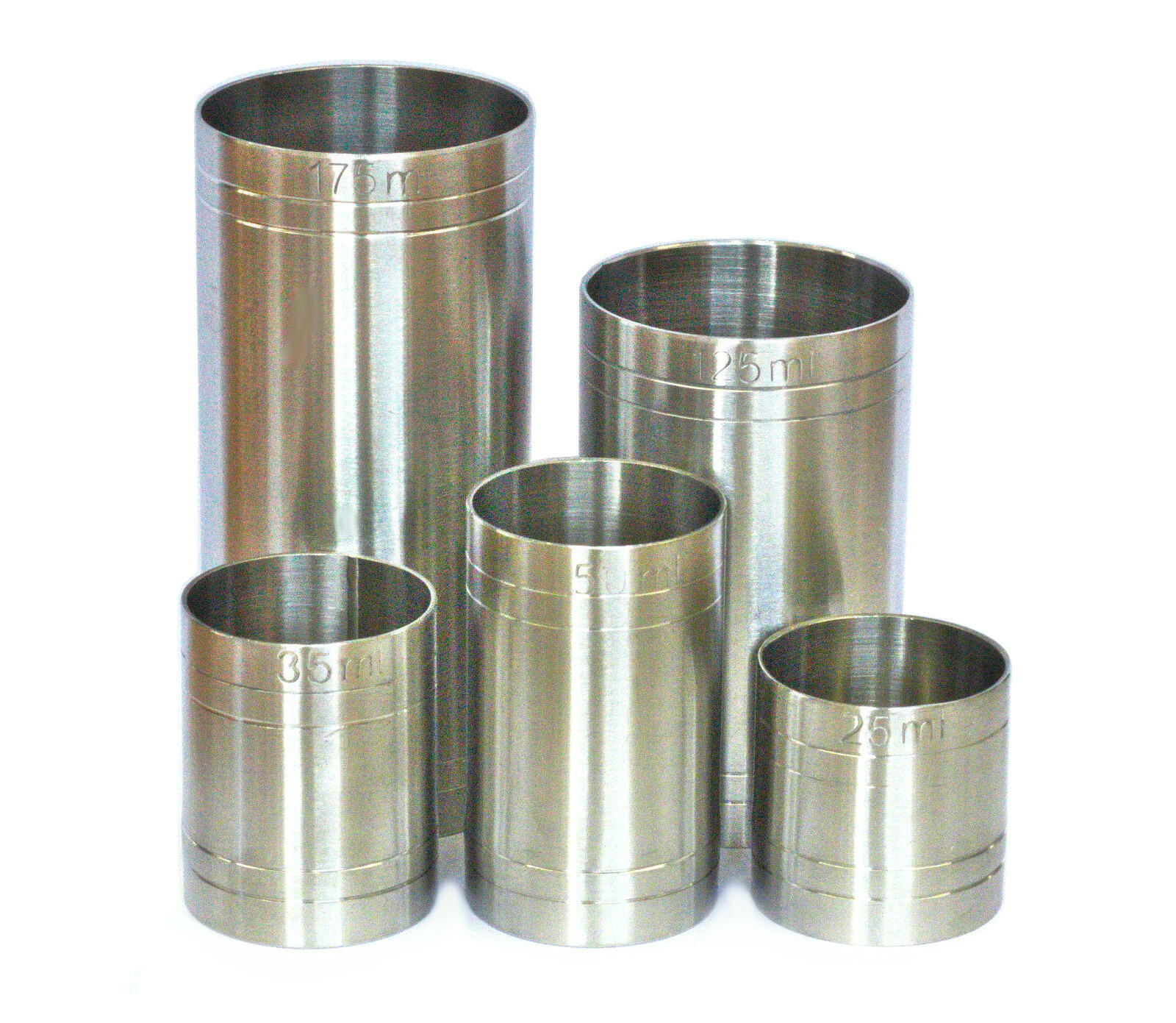 CHEF-HUB STAINLESS STEEL THIMBLE BAR MEASURE SET FOR SPIRITS & WINE SET ...