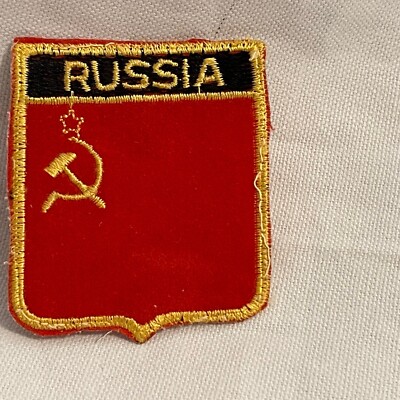 Vintage Embroidered Cloth Sew On Patch RUSSIA Star Hammer Sickle 2.5 ...