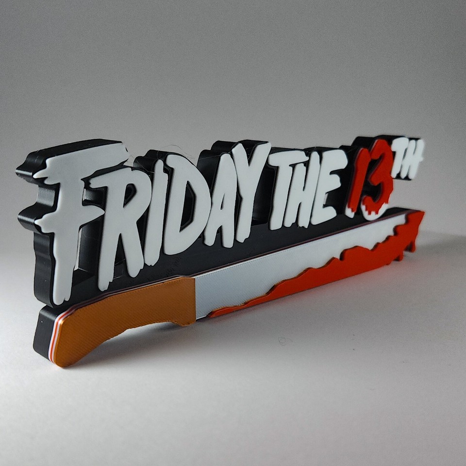 Friday the 13th 3D printed Memorabilia unique movie logo stand display ...
