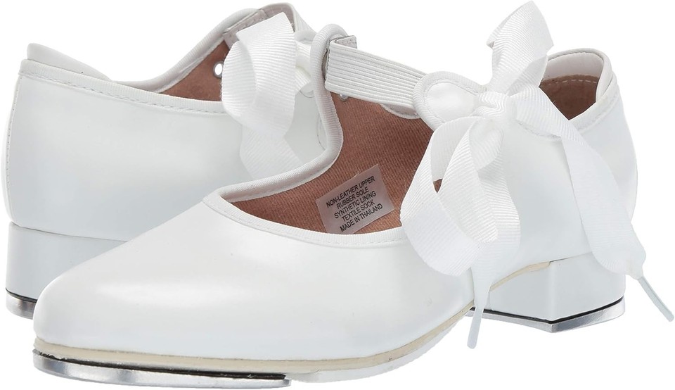 Stylish White Annie Tyette Tap Shoes - Size 7 Little Kid with Padded ...