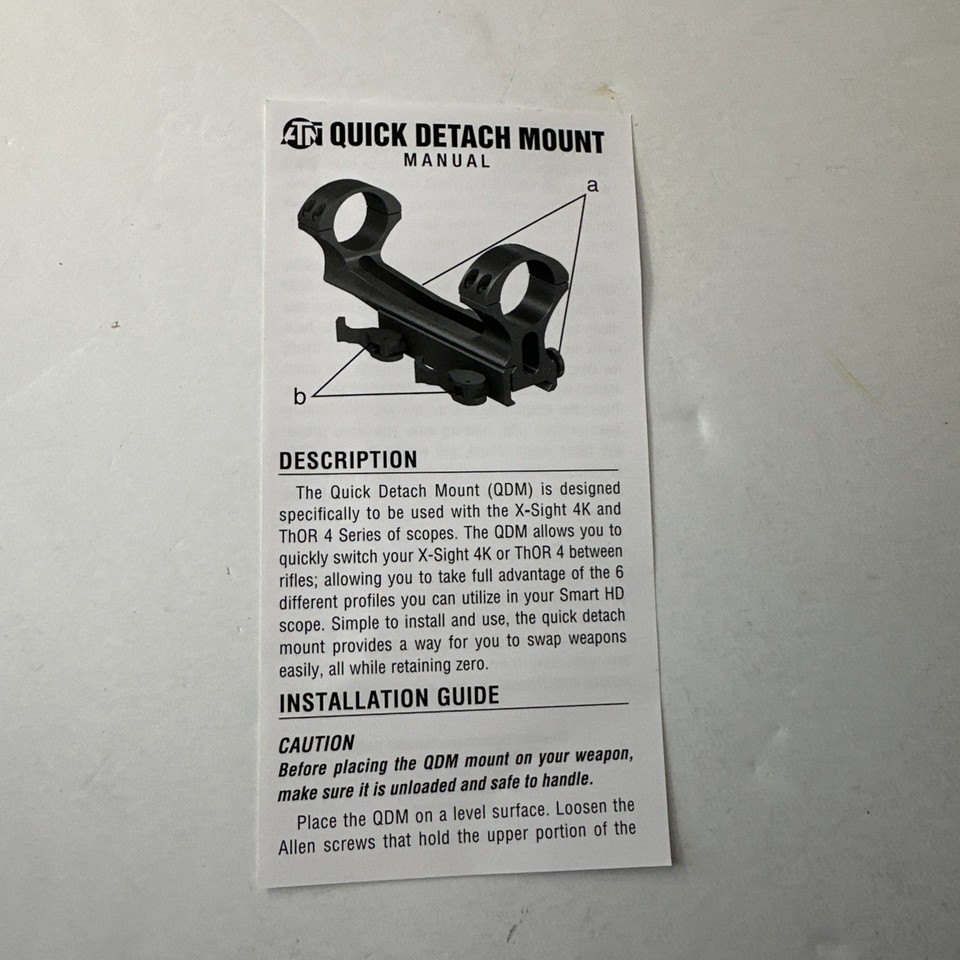 ATN Quick Detach Scope Mount for X-sight 4K & Thor 4 Series – Brand New ...