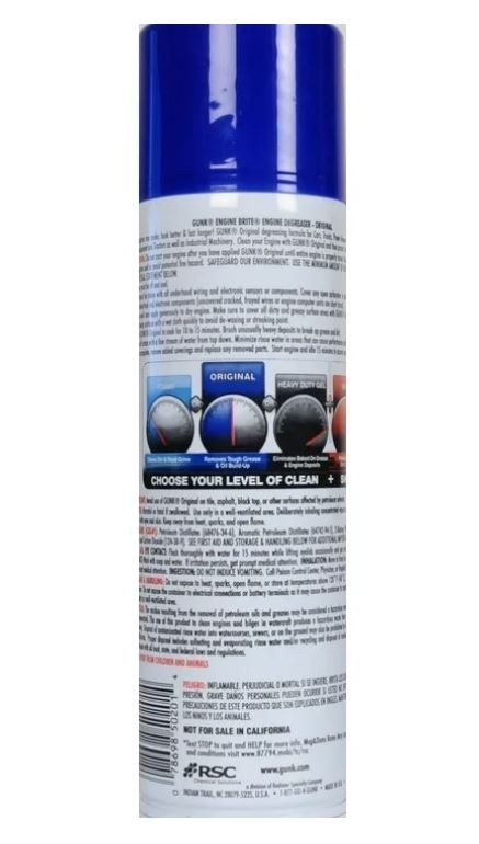Gunk EB1 Engine Brite Original Heavy Duty Engine Degreaser Can 15oz, 4 ...