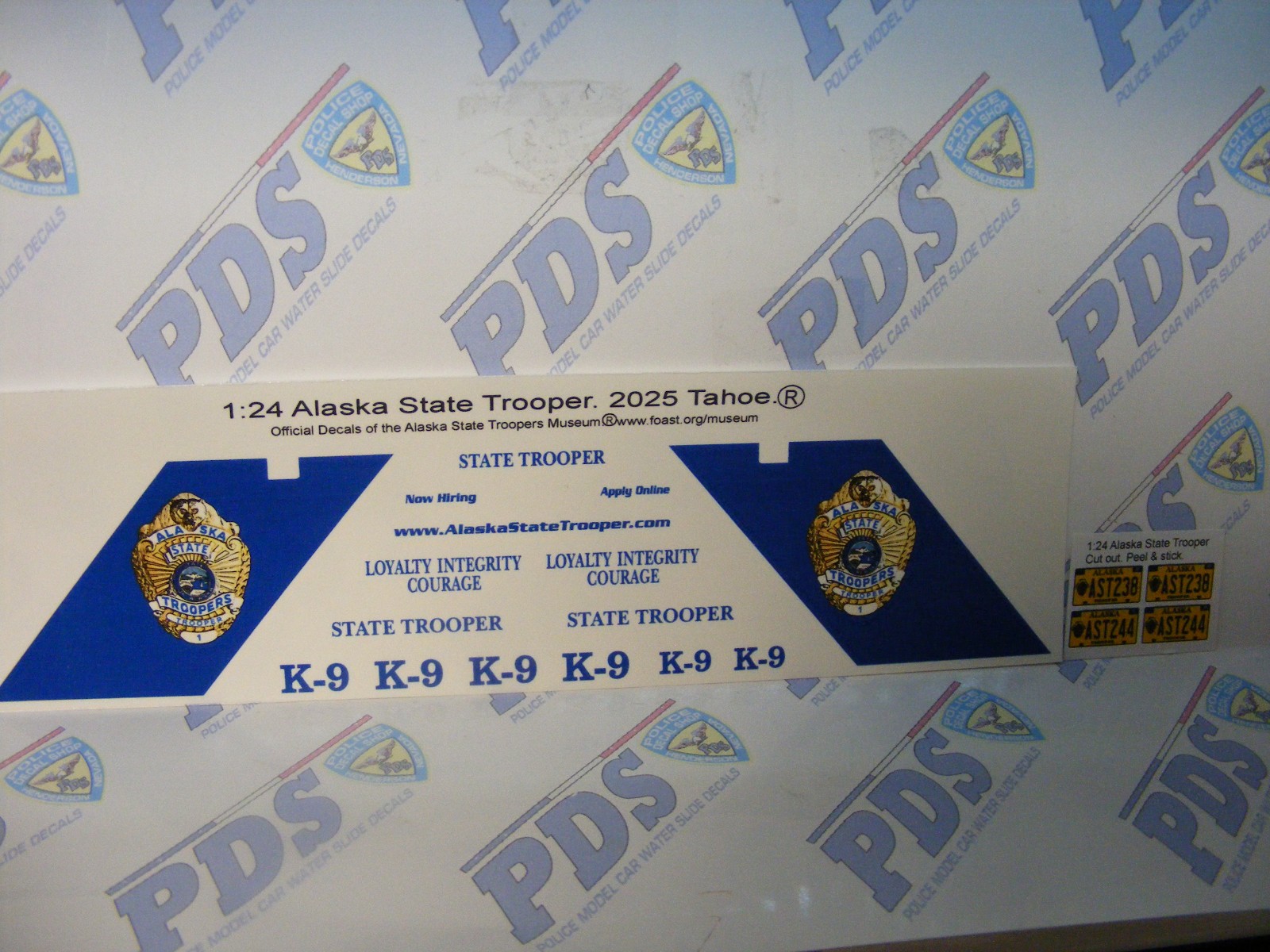 Alaska State Trooper K9 1/24 Water Slide Decals Fits Motormax 2025 ...