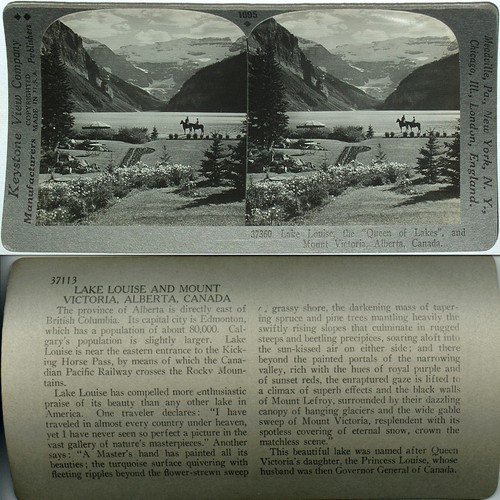Keystone Stereoview Lake Louise/Mt. Victoria, Alberta 600/1200 Card Set ...