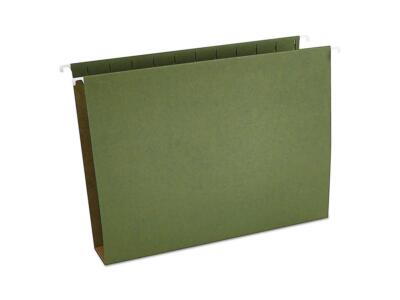 Two Inch Box Bottom Pressboard Hanging Folder, Letter, Standard Green ...
