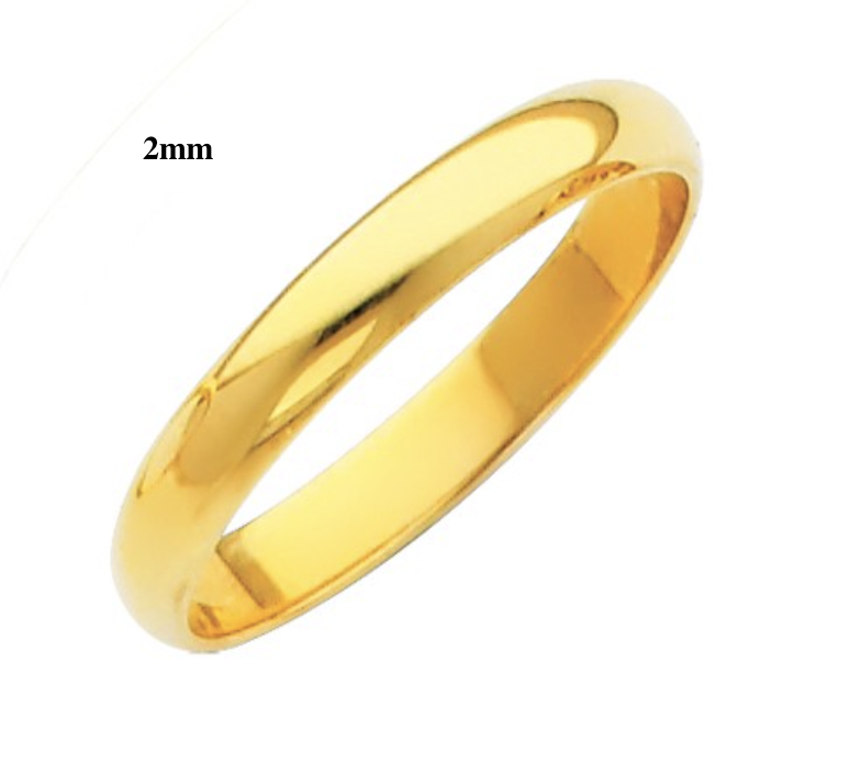 Anillos De Matrimonio De Oro Real 14k Para Hombre o Mujer 2mm-8mm ...