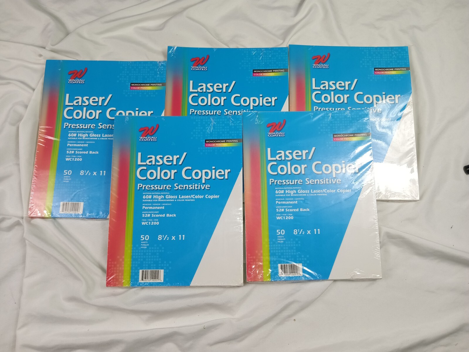 Lot Of 5 Wausau Coated 60# High Gloss Laser / Color Copier Paper # ...