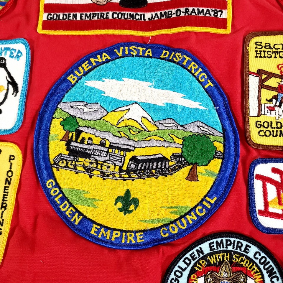 Vintage 80’s Boy Scouts Of America Jacket Full Zip Red Patches Size XL ...