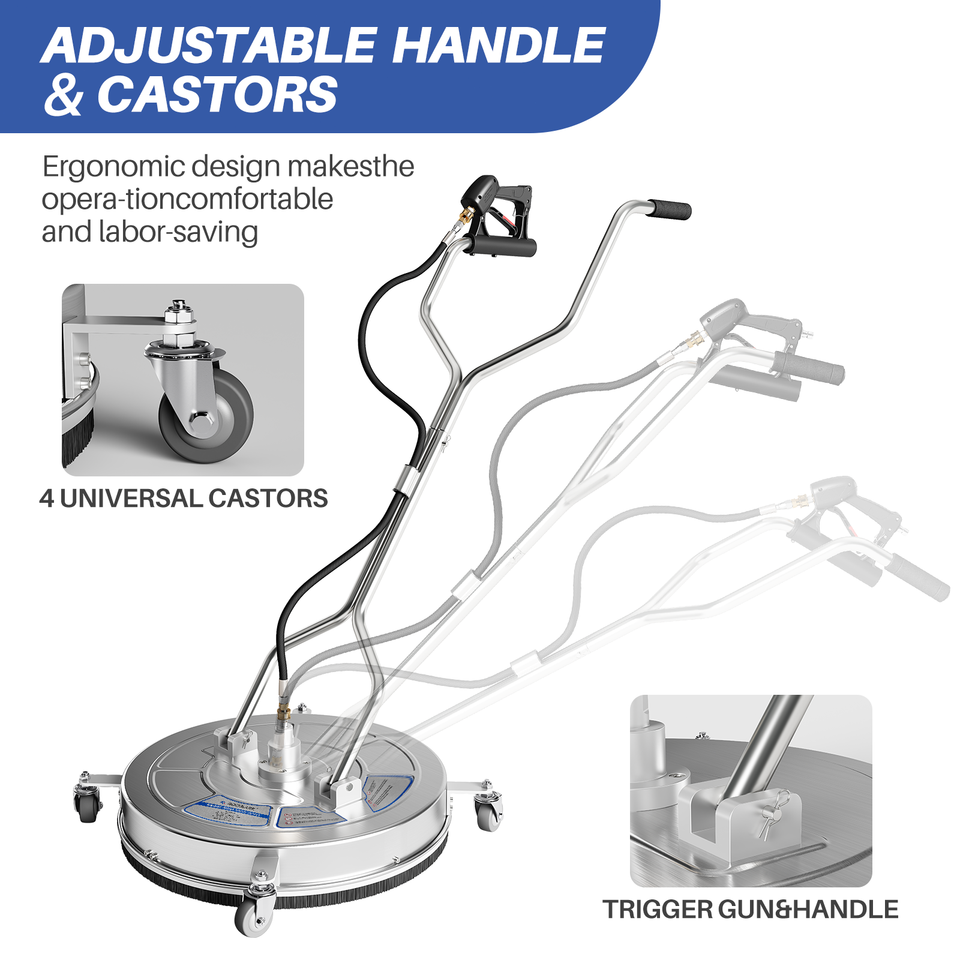 Roomark 24" Pressure Washer Surface Cleaner w/ Handles & Wheels Quick ...