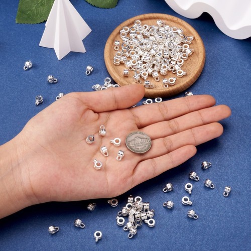 200x Column Silver ALloy Tube Bails Loop Bails Bail Beads Jewelry ...