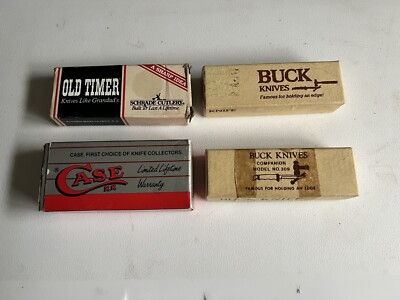 Lot of 4 - Vintage Pocket Knife Boxes Only - Buck - Case XX - Schrade ...