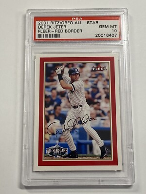 2001 Fleer Ritz Oreo All Star Derek Jeter Red Border Yankees HOF PSA 10 ...