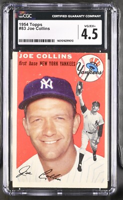 1954 Topps #83 Joe Collins New York Yankees - CGC 4.5 VG/Ex+ | eBay