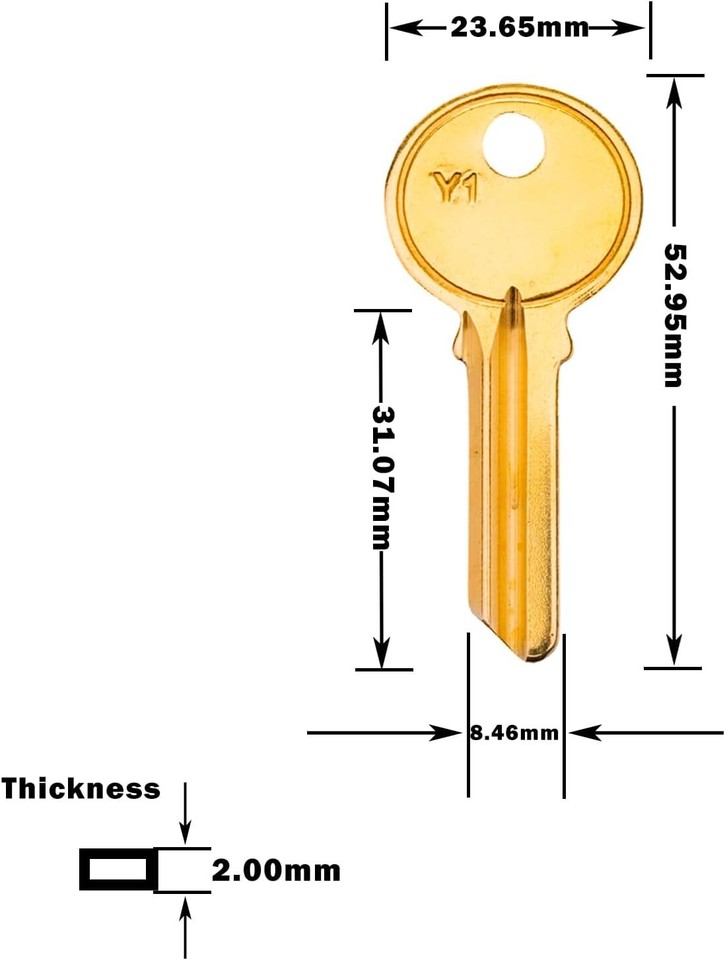YA1 (Y1) BRASS Key Blanks 50Keys Master 5Pin YA1 Padlock Key Blanks | eBay