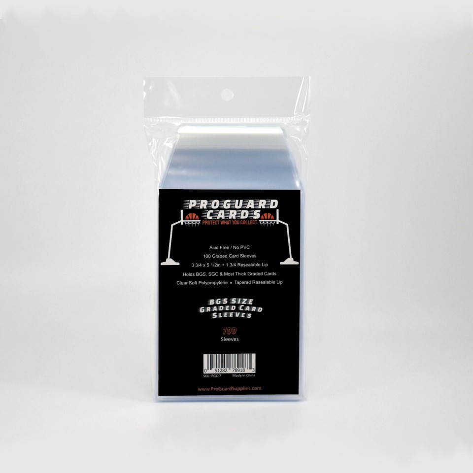 BGS Graded Card Sleeves 100 Sleeves for BGS & SGC Slabs & More ...