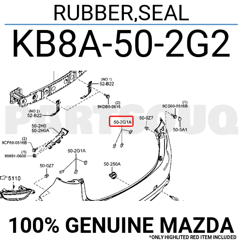 KB8A502G2 Genuine Mazda RUBBER,SEAL KB8A-50-2G2 | eBay