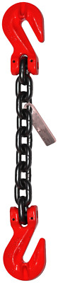 3/8" Lifting Chain Sling 10 FT With Grab Hooks Grade 80 Tagged Overhead ...