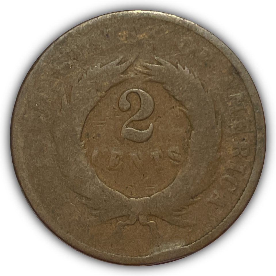 1868 Rim Bump Two Cent Piece Almost Good AG Coin #22648 | eBay