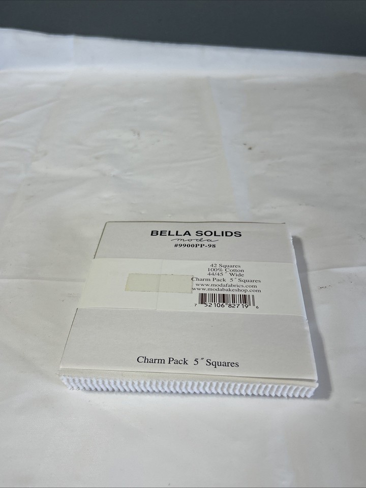 Moda Bella Solids White Charm Pack 5” Precut Cotton Quilt Squares 9900PP-98 AM | eBay