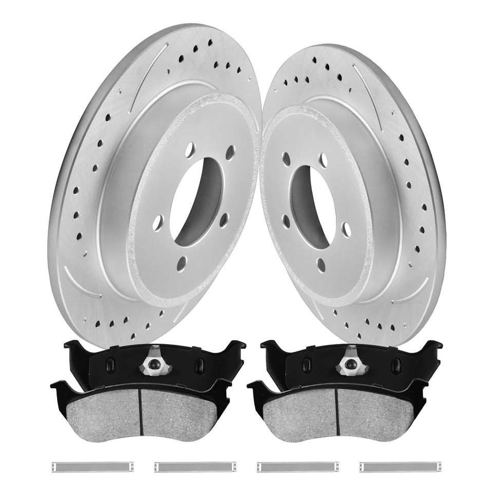 Rear Disc Rotors Calipers + Brake Pads for 2002-2006 Ford Explorer ...
