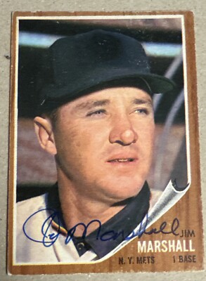 Jim Marshall 1962 Topps #337 Signed Autographed Card - New York Mets | eBay