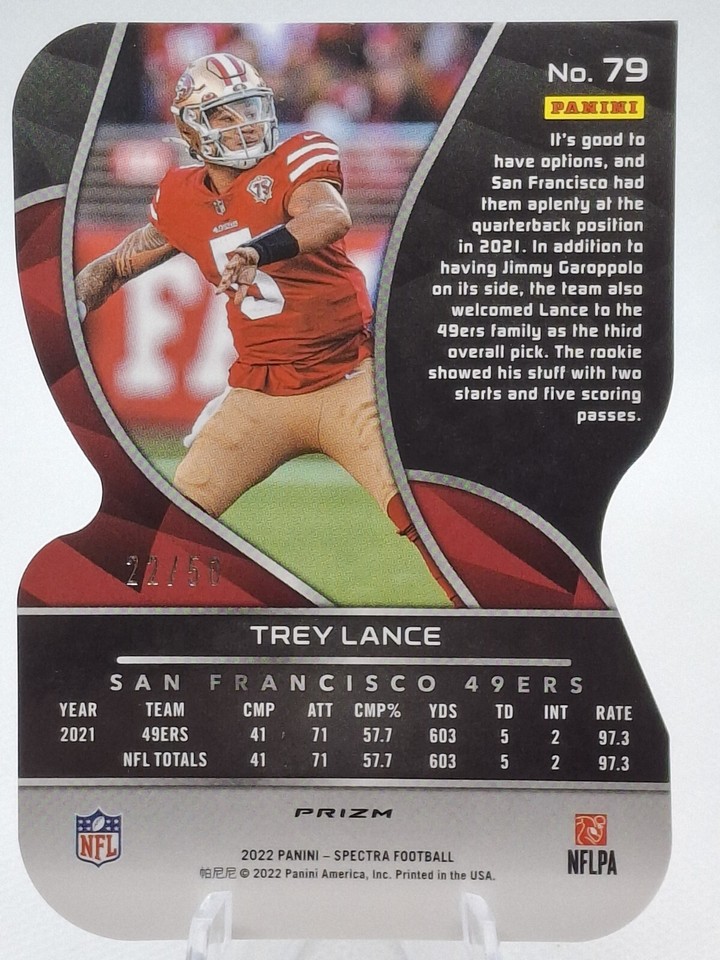 2022 Panini Spectra Trey Lance #79 Neon Blue Prizm Die-Cut /50 | eBay