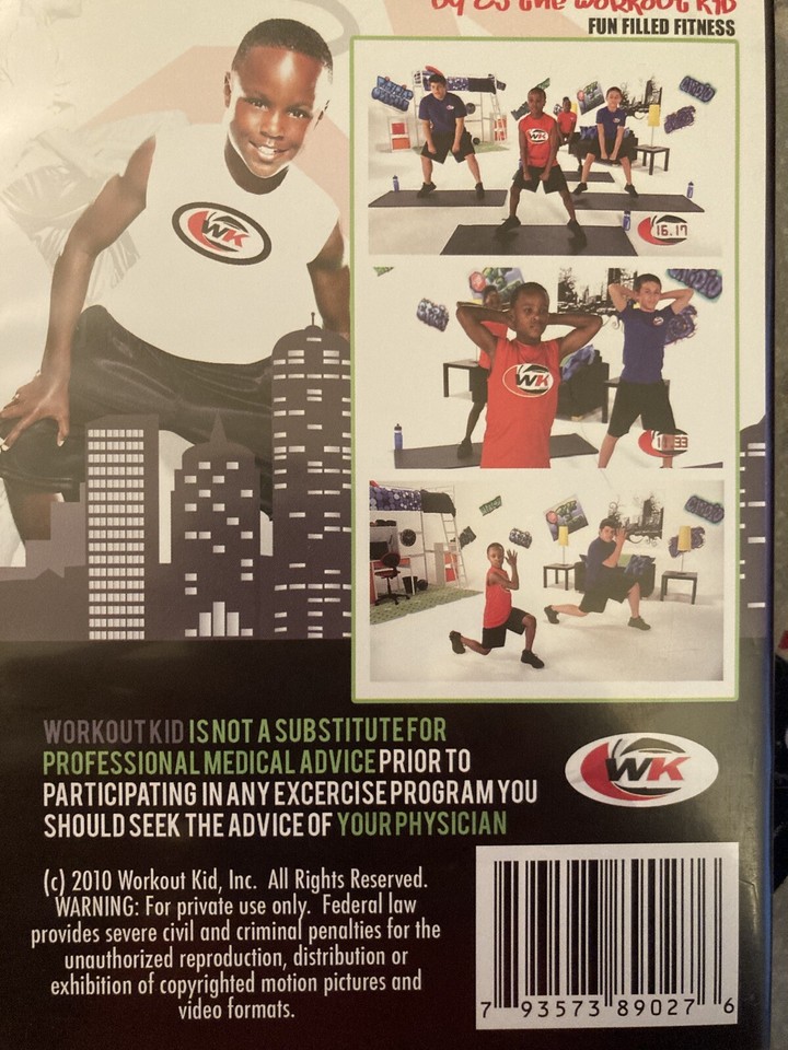Workout Kid (DVD, 2010) CJ the fitness exercise kids health activity ...