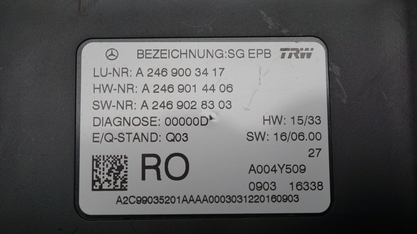MERCEDES GLE GLS W166 X166 PARKING BRAKE ECU EPB HANDBRAKE MODULE ...