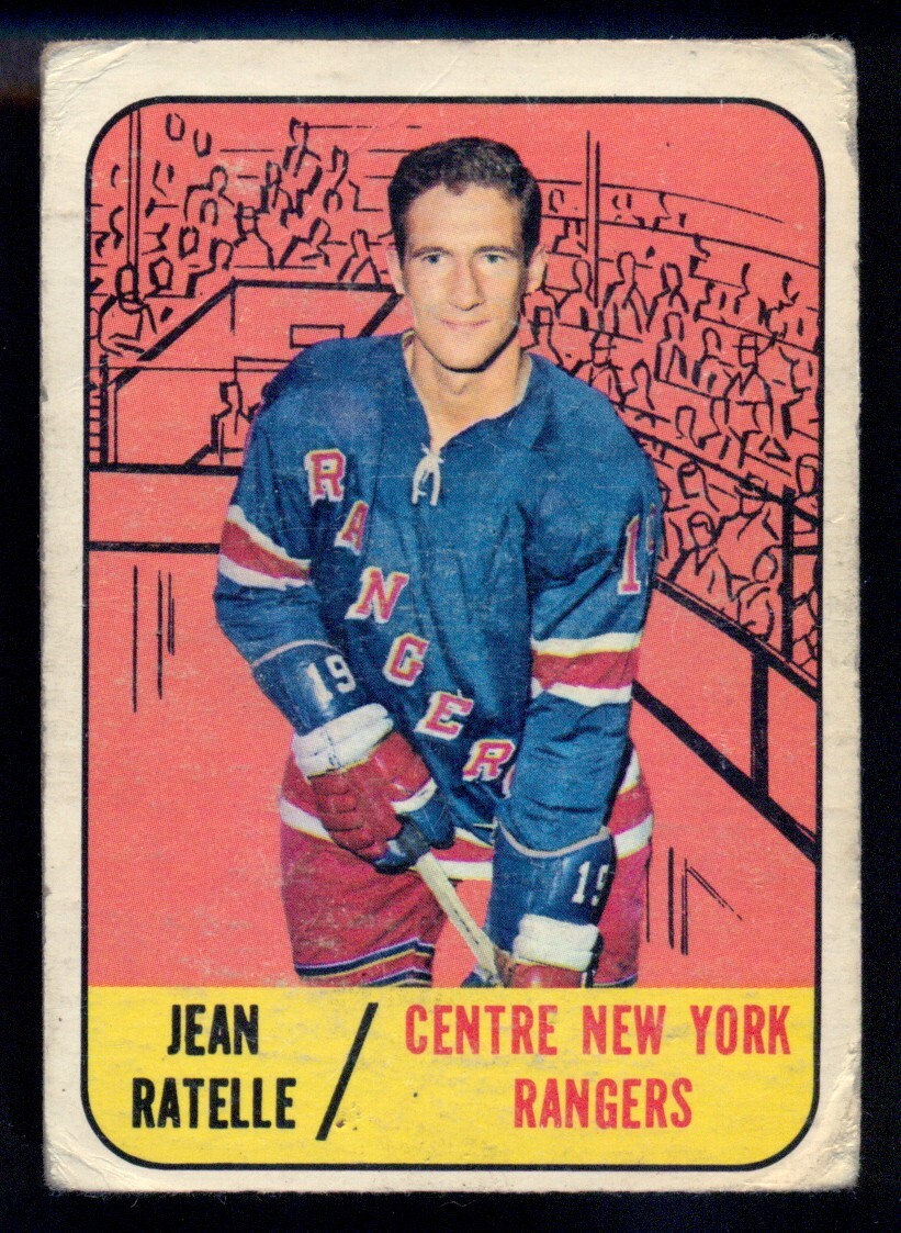 1967-68 TOPPS HOCKEY NHL #31 Jean Ratelle VG NEW YORK N Y RANGERS Card ...