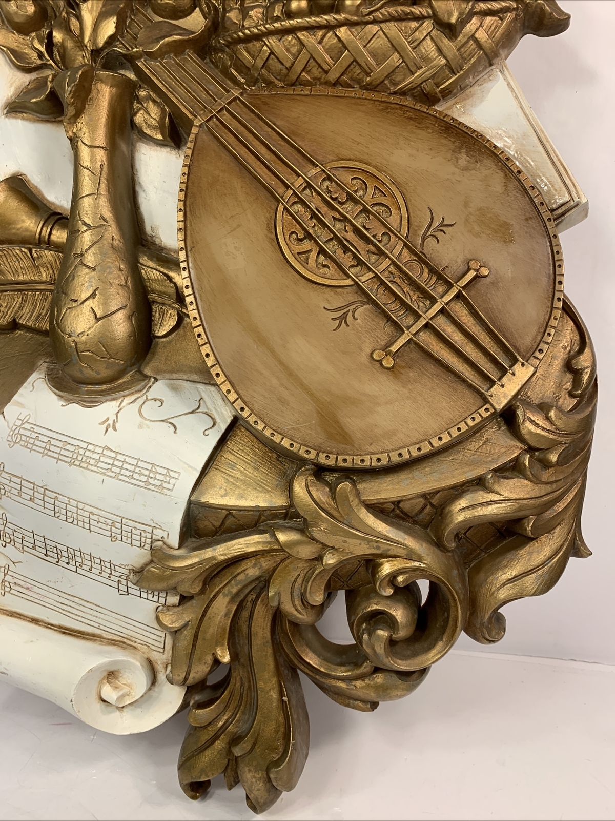 Vtg Art deco Syroco 1970s Musical Instrument harp Wall Sculpture ...