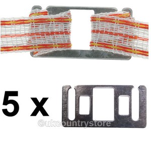 20mm Tape Connection Plates - Electric Fence Connectors Joiners Pack of ...