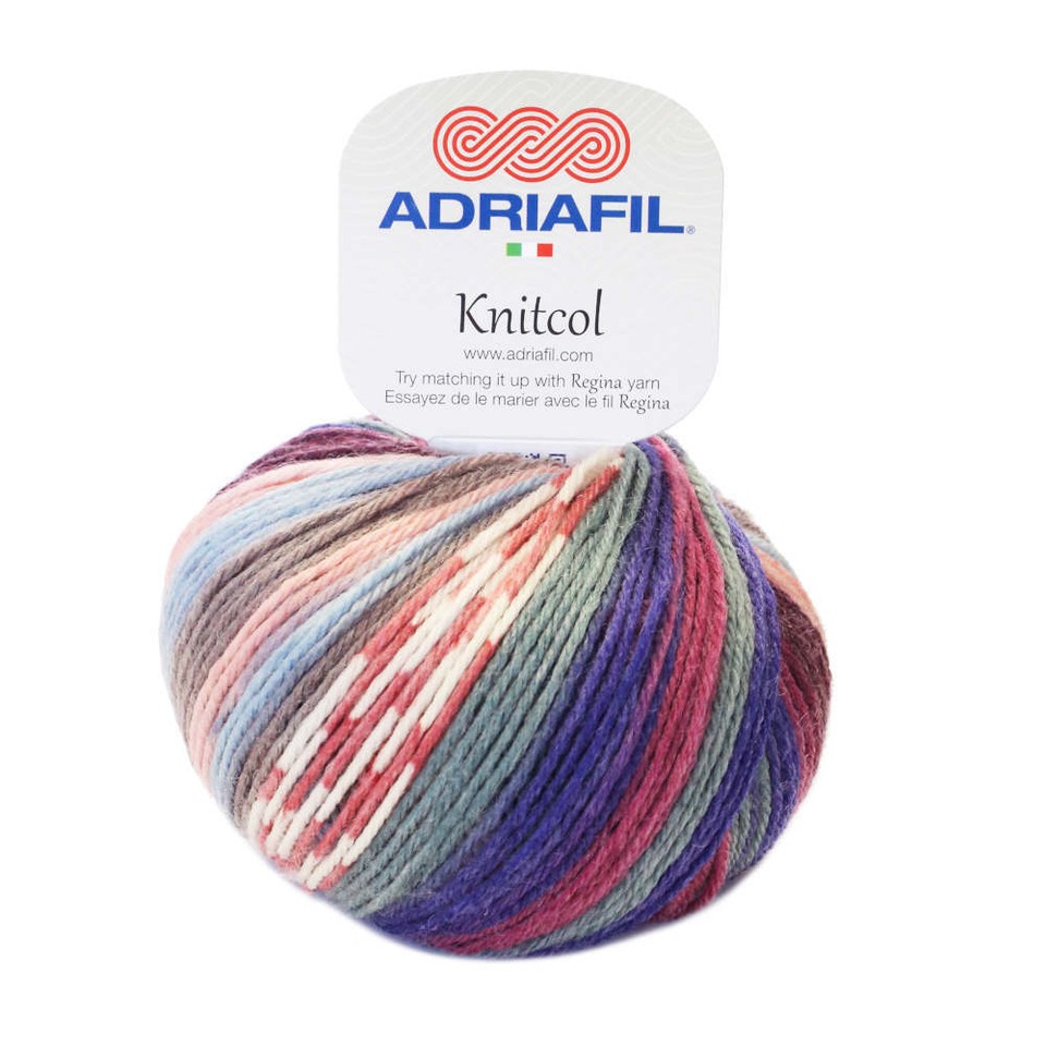 100% Italian Merino Wool Yarn - 50g Adriafil Knitcol DK Self-Striping ...