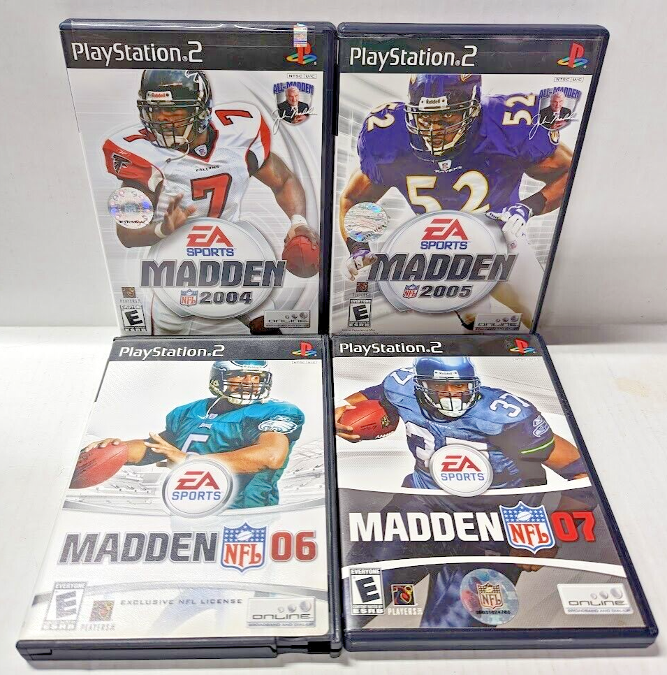 4 Game Lot Sony PlayStation 2 PS2 NFL Madden Football 2004 2005 06 07 ...