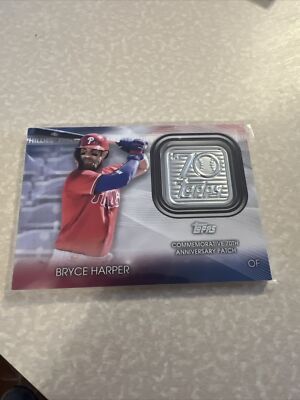 2021 Topps Update Bryce Harper 70th Anniversary Logo Patch #T70P-BH ...