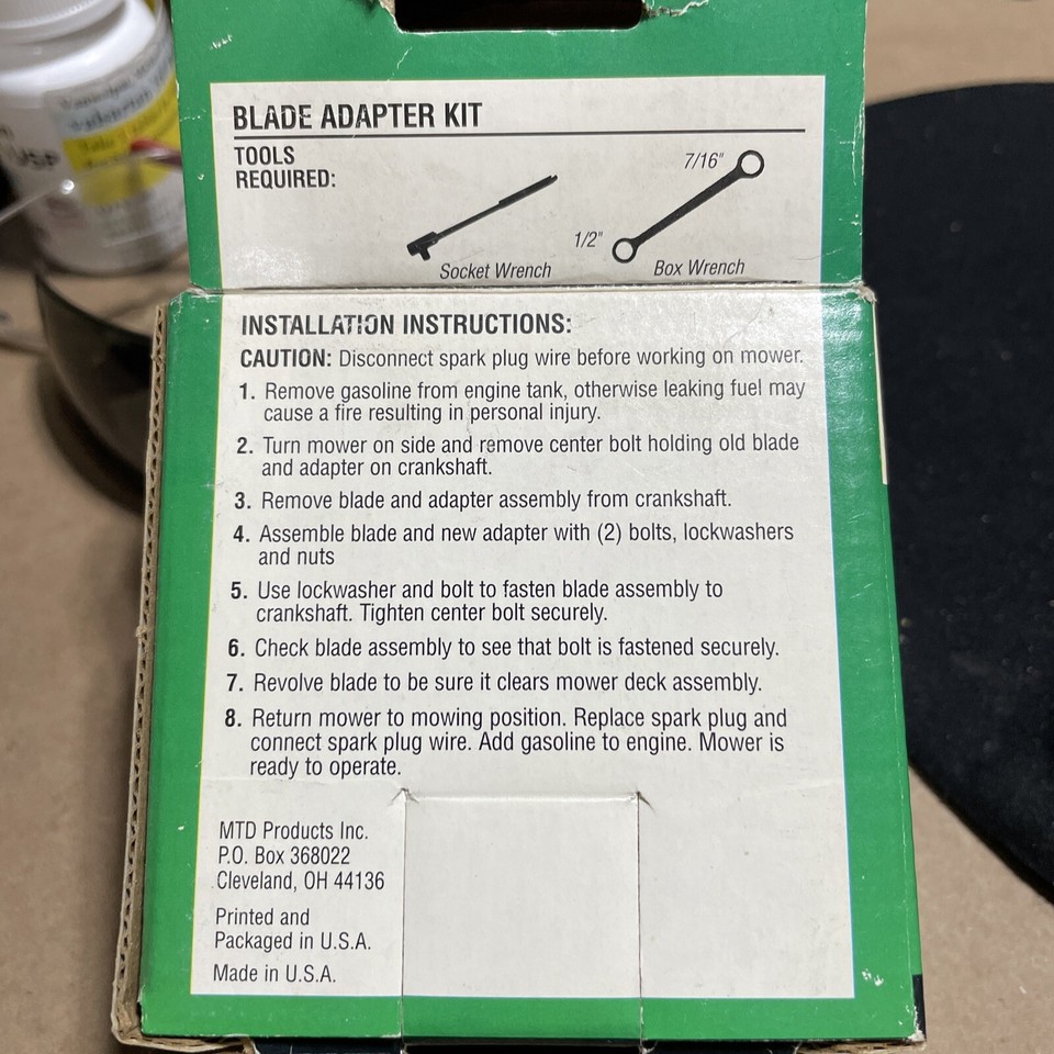 MTD Blade Adapter Service Kit 753-0485 | eBay