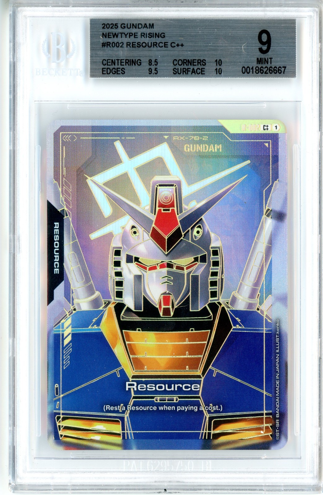 BGS MINT 9 Gundam Card Game Resource R-002 C++ Gundam Newtype Rising ...