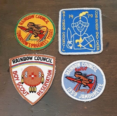 Lot Of 4 Rainbow Council BSA Native American Embroidered Patch Badge Boy Scouts | eBay