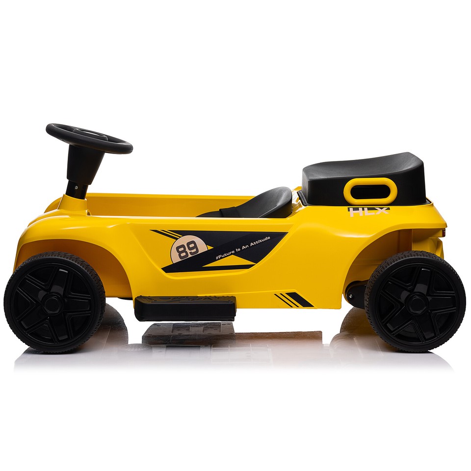 JOYLDIAS 2-Seater 24V Parent-Child Yellow Ride On Car Kid Go Kart ...