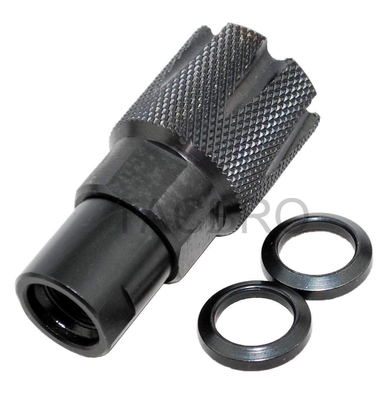 9MM 1/2"x28 TPI Low Concussion Muzzle Brake - Black Oxide Steel ...